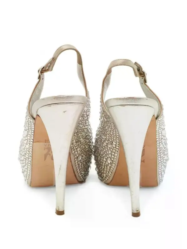 GINA Crystal-embellished Slingback Sandals