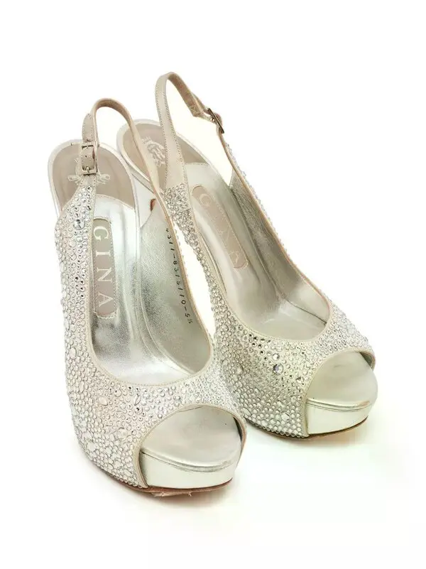 GINA Crystal-embellished Slingback Sandals