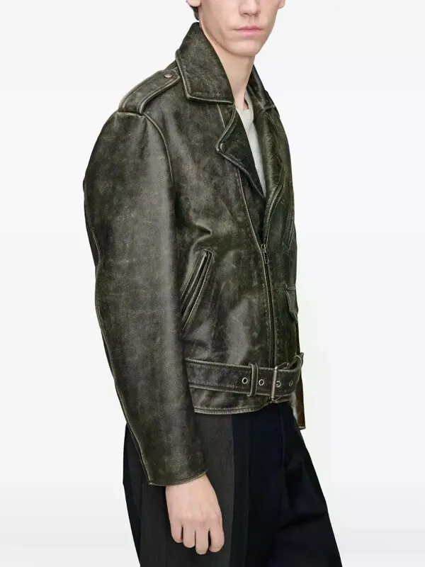 MAISON MARGIELA Distressed Leather Biker Jacket