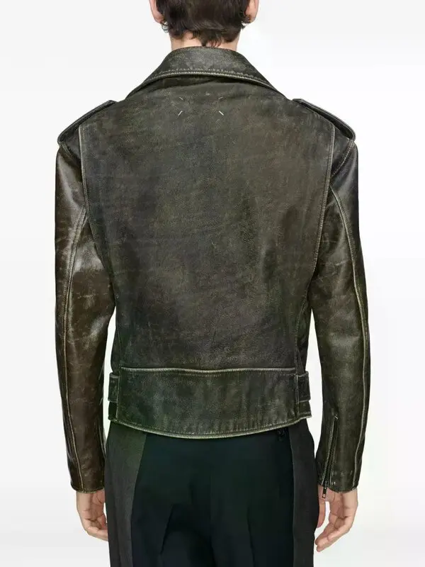 MAISON MARGIELA Distressed Leather Biker Jacket