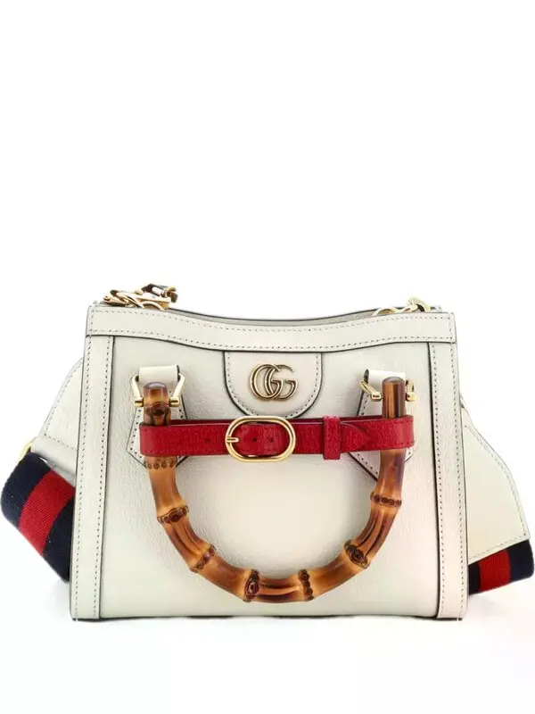 Gucci Diana Mini Bamboo Handle Tote Crossbody Bag - Neutrals