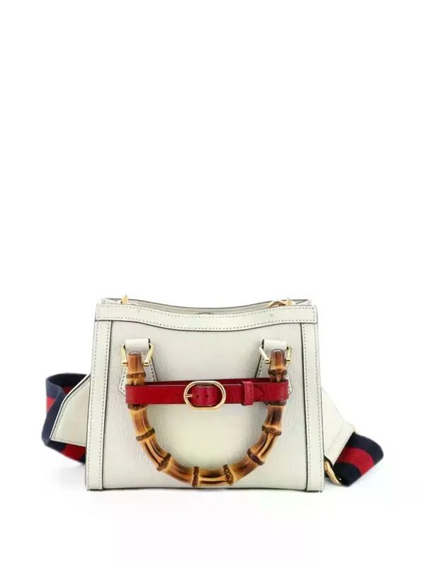 Gucci Diana Mini Bamboo Handle Tote Crossbody Bag - Neutrals