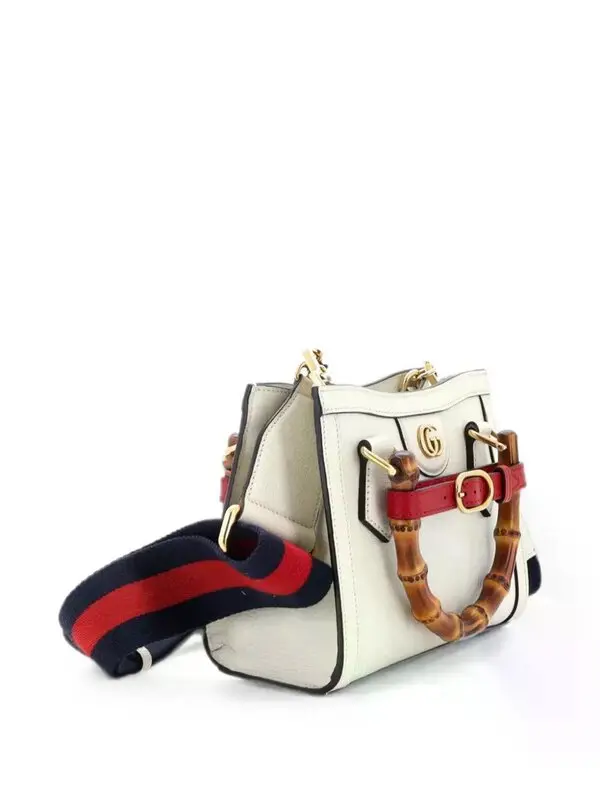 Gucci Diana Mini Bamboo Handle Tote Crossbody Bag - Neutrals
