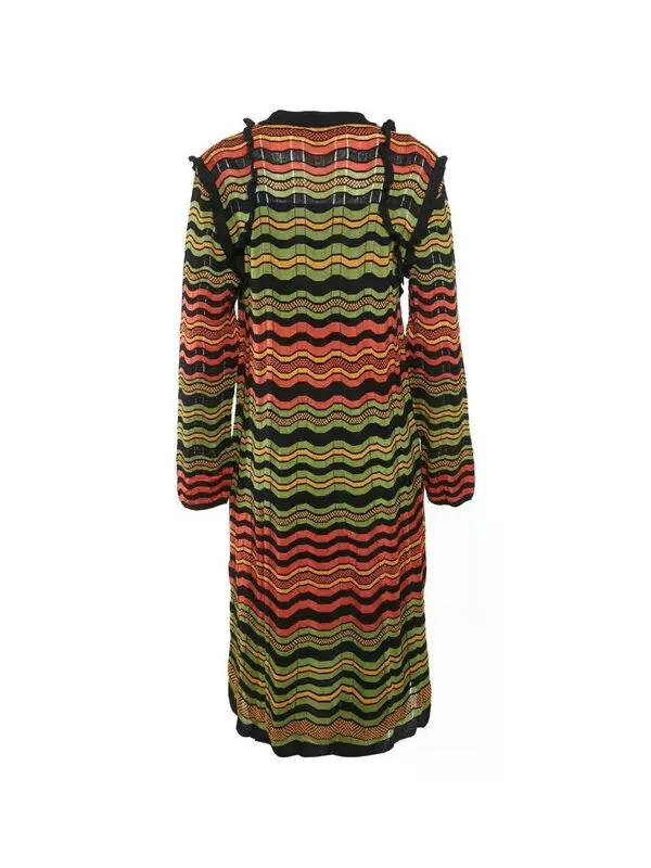 Missoni Zigzag Knit Dress With Ruffle Detail - Black