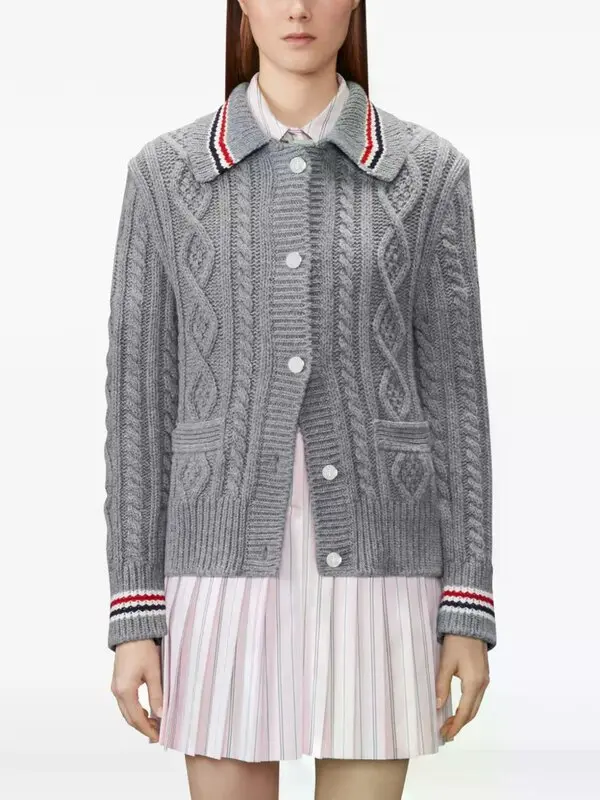 Thom Browne Aran Cable-knit Cardigan