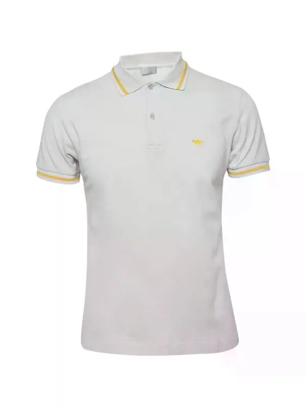 Dior Bee-embroidered Pique Polo Shirt - Grey