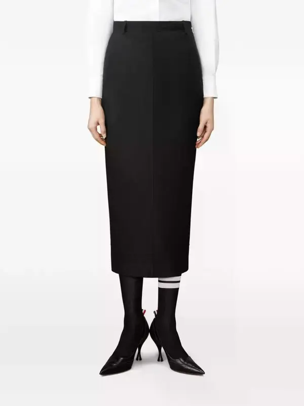 Thom Browne Hopsack Midi Pencil Skirt