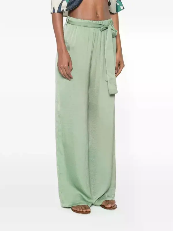 MOUTAKI Belted Wide-leg Palazzo Pants