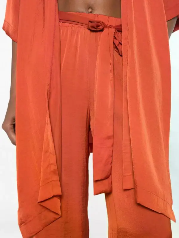 MOUTAKI Belted Wide-leg Palazzo Pants