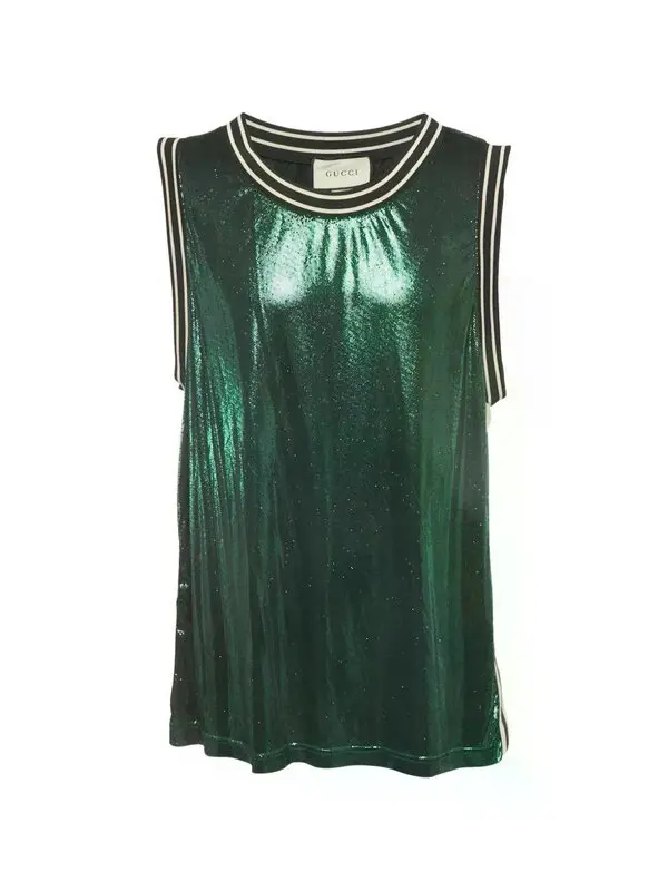 Gucci Metallic-effect Sleeveless Tank Top - Green