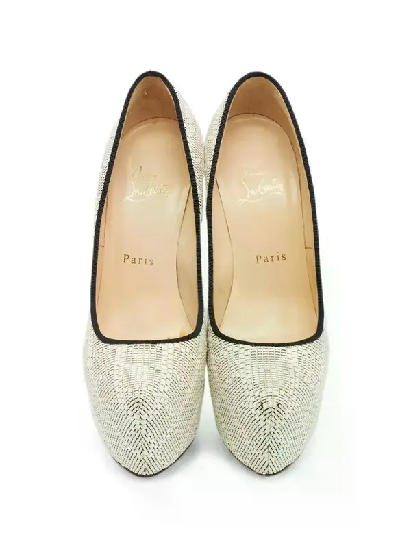 CHRISTIAN LOUBOUTIN Daffodile Raffia Platform Pumps