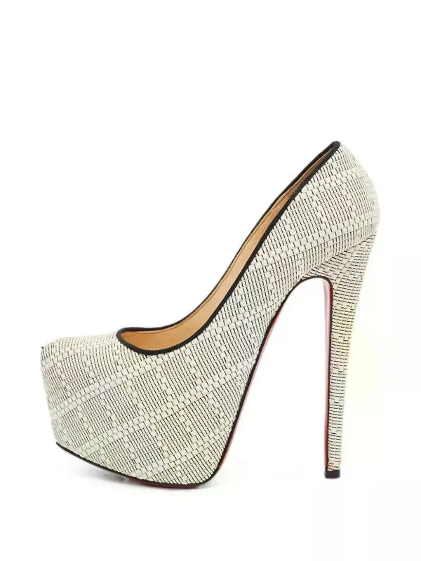 CHRISTIAN LOUBOUTIN Daffodile Raffia Platform Pumps