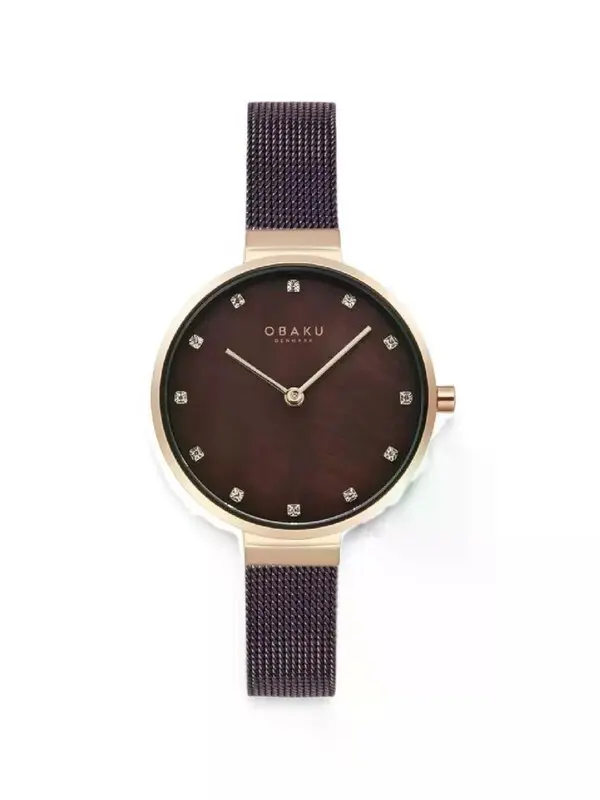 OBAKU Anemone Mesh Strap Watch - Brown