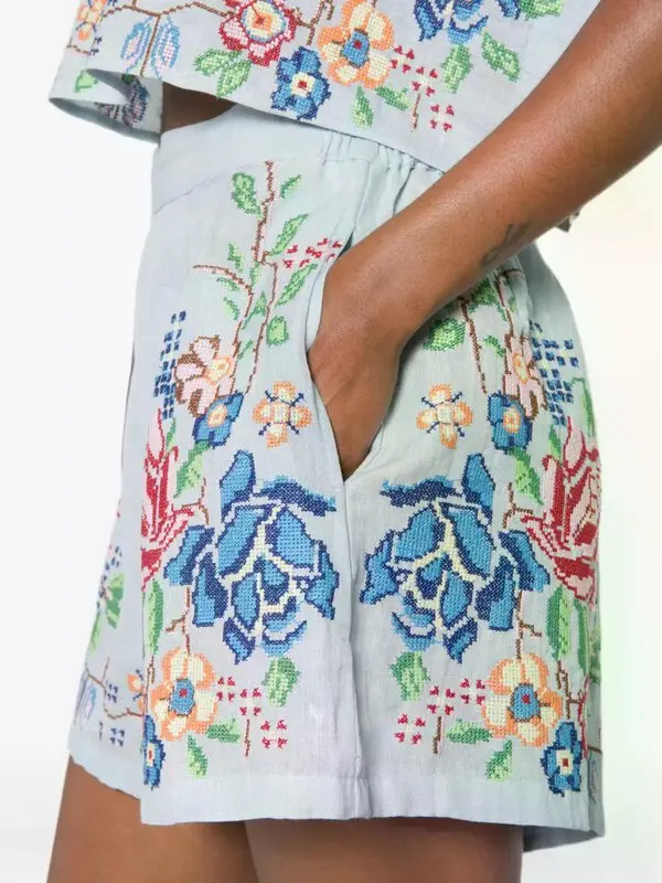 ORSINA Floral Embroidered Shorts