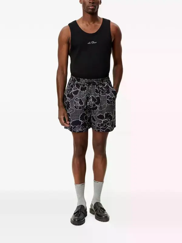 LES DEUX Charlie Poppy Floral-print Drawstring Shorts