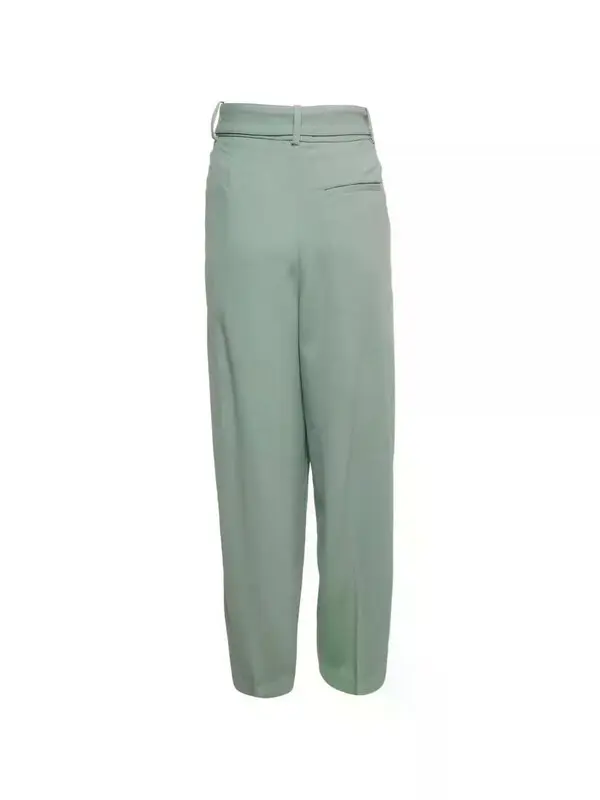 JOSEPH Belted Crepe Trousers - Green