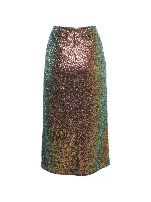 Kenzo Embellished Sequin Pencil Skirt - Brown