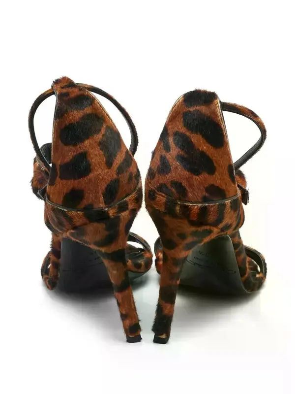 Oscar De La Renta Leopard-print Stiletto Sandals