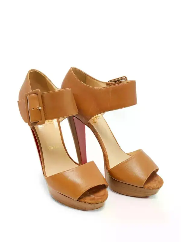 CHRISTIAN LOUBOUTIN Haute Retenue Platform Sandals - Brown