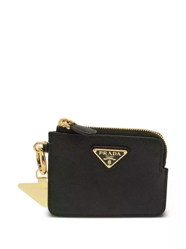 Prada Saffiano-leather Zip Card Case - Black