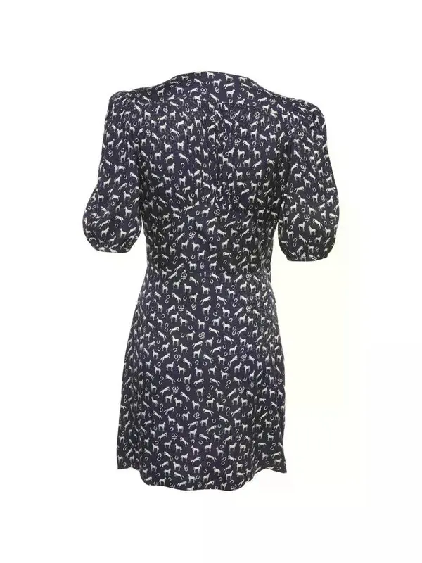 Maje Horse-print V-neck Midi Dress