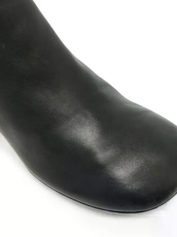 Fendi Leather Ankle Boots With Sculptural Gold-tone Heel