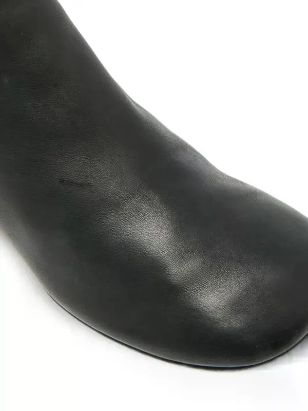 Fendi Leather Ankle Boots With Sculptural Gold-tone Heel