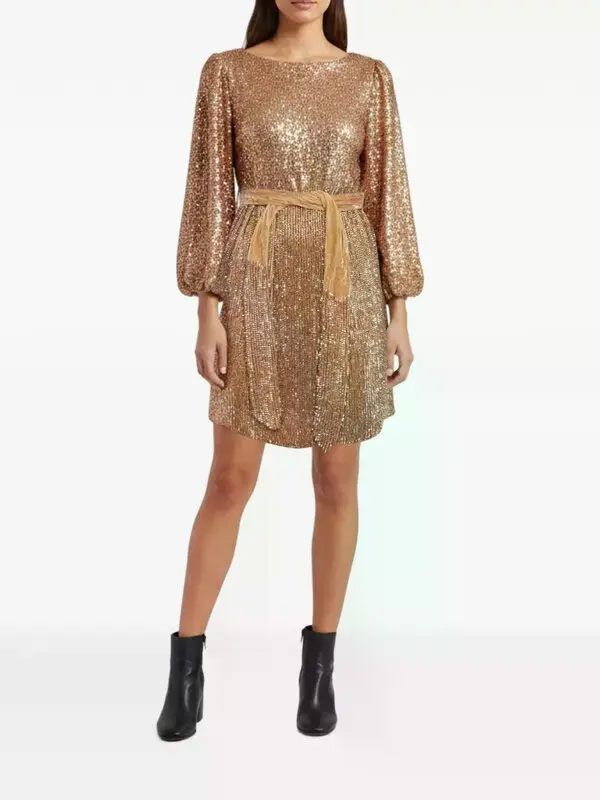 Retrofete Gabrielle Sequin Mini Dress - Gold