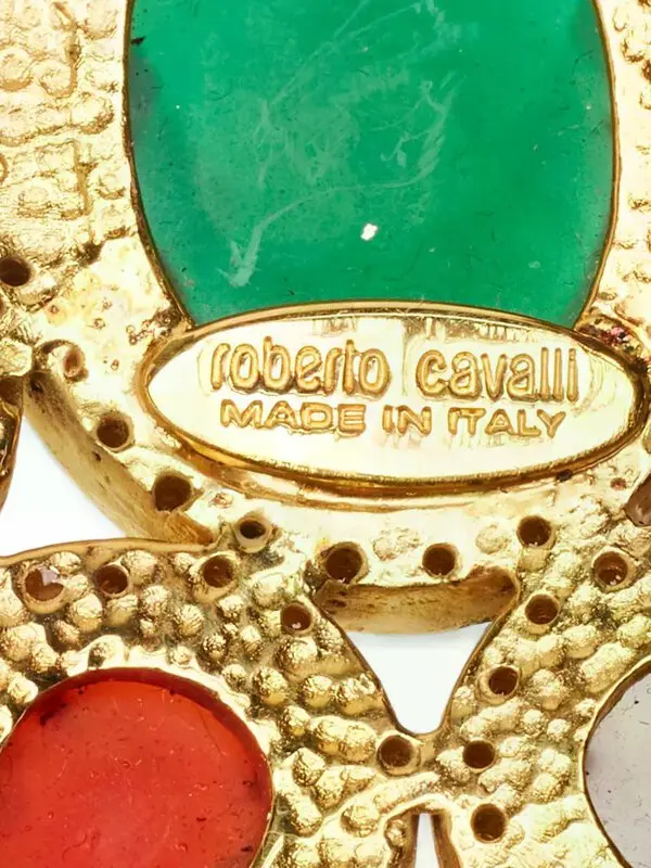 Roberto Cavalli Crystal Embellished Woven Belt