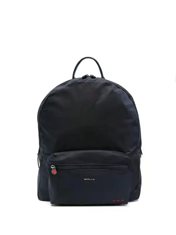 Kiton Logo Plaque Zip-fastening Backpack - Blue