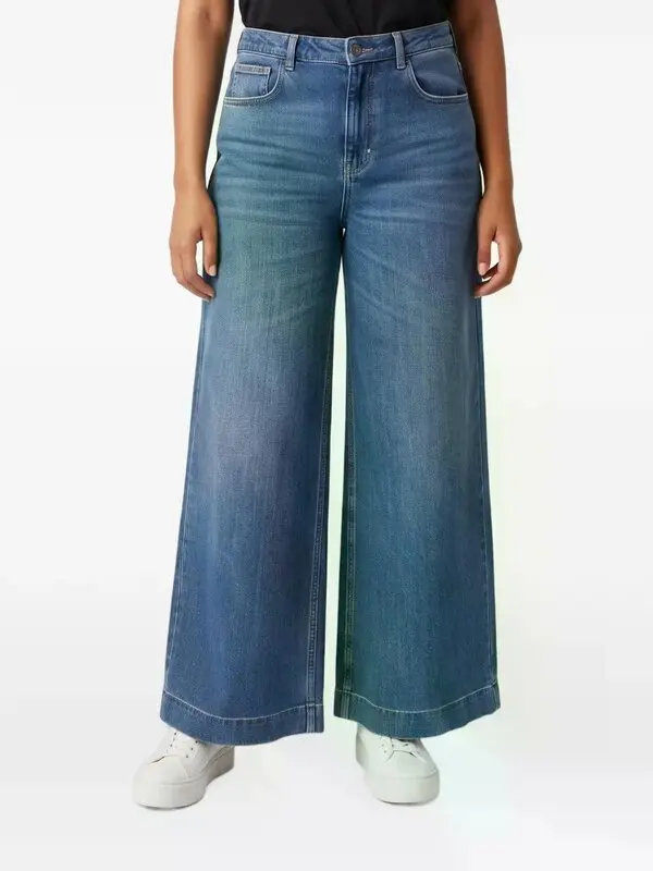 Dolce & Gabbana Distressed Wide-leg Jeans - Blue
