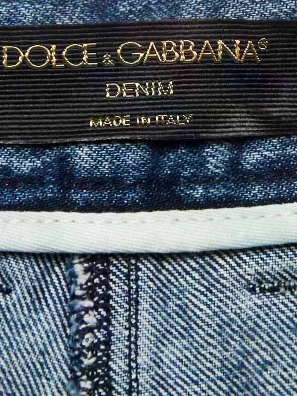 Dolce & Gabbana Distressed Wide-leg Jeans