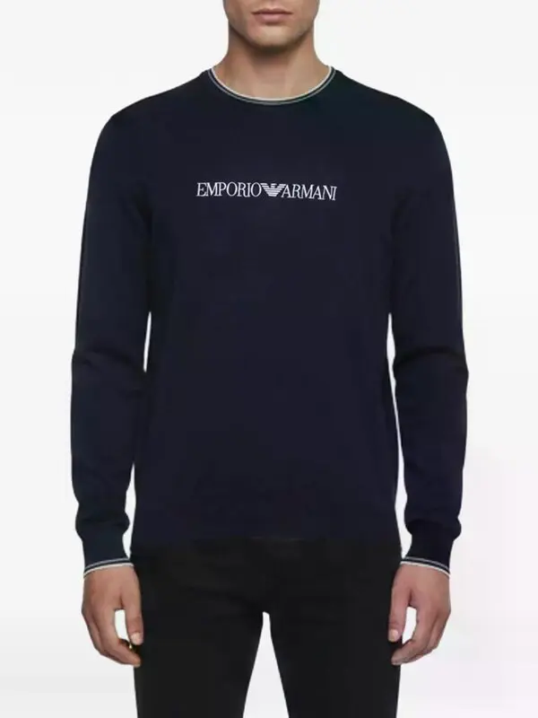 Emporio Armani Logo-print Sweater - Blue