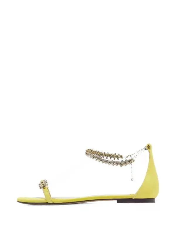JIMMY CHOO Shiloh Crystal-embellished Suede Sandals - Yellow