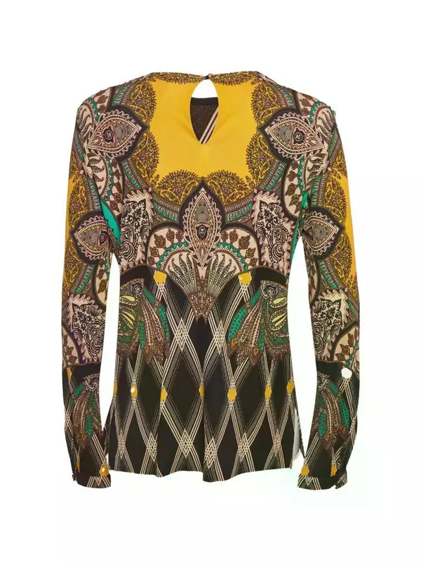 Etro Printed Jersey Long Sleeve Top