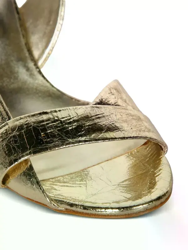 DEL CARLO Crinkled-effect Slingback Sandals