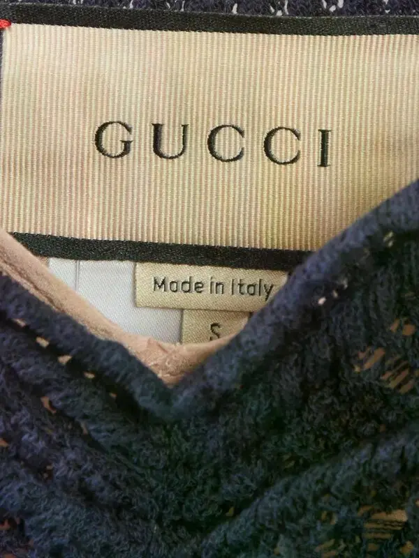 Gucci Open-knit Silk Mini Dress