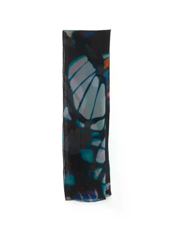 LOUIS VUITTON Holographic-print Silk Scarf - Black
