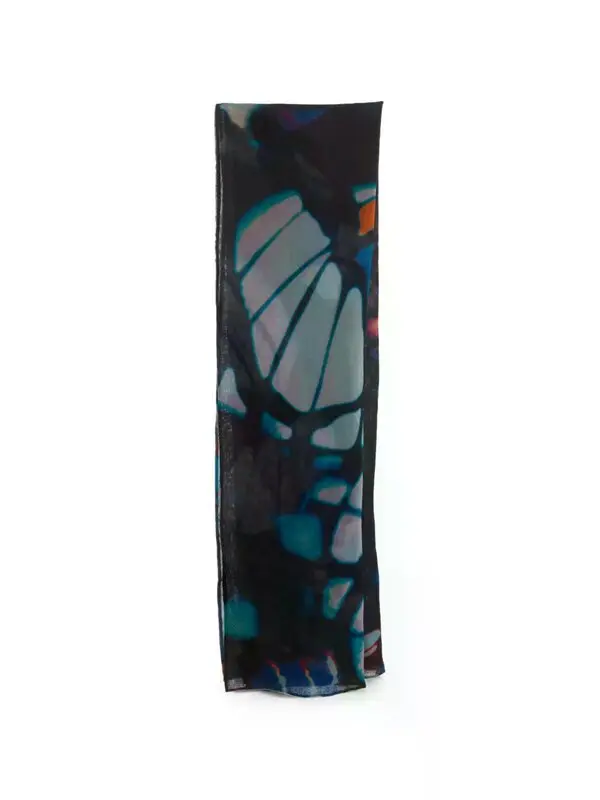LOUIS VUITTON Holographic-print Silk Scarf - Black