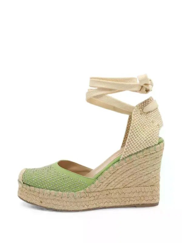 Valentino Garavani Studded Leather Espadrille Sandals - Neutrals