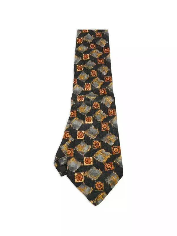Ermenegildo Zegna Printed Silk Tie - Black