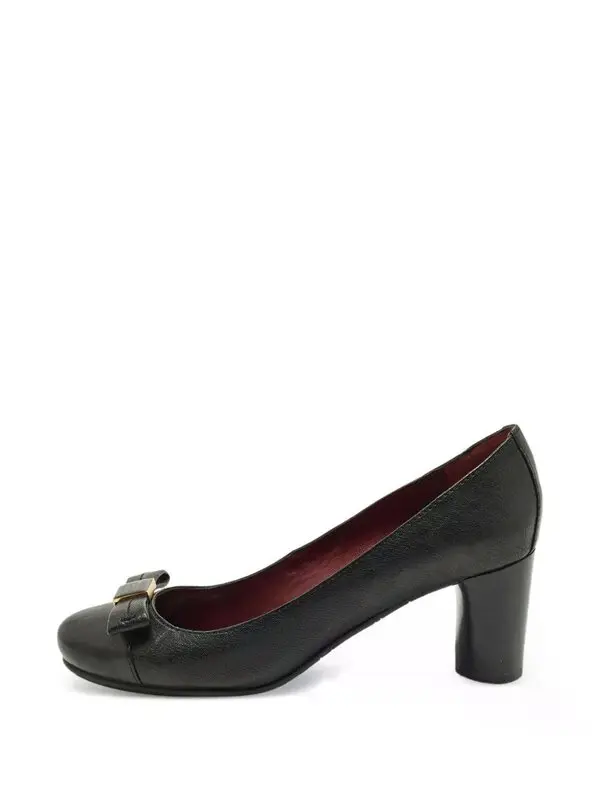 Marc Jacobs Leather Bow Detail Block Heel Pumps - Black