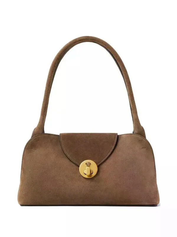 Versace Vivian Crosta Suede Shoulder Bag - Brown