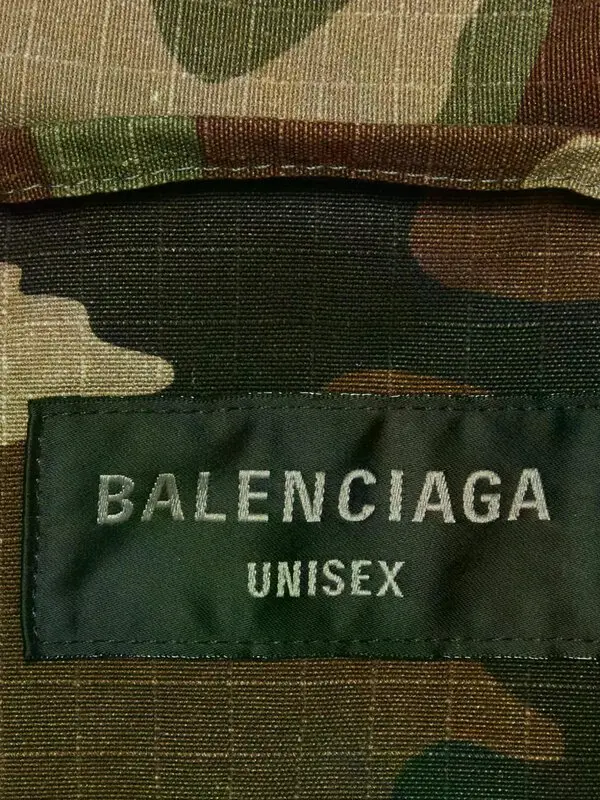 Balenciaga Camouflage Print High Neck Jacket