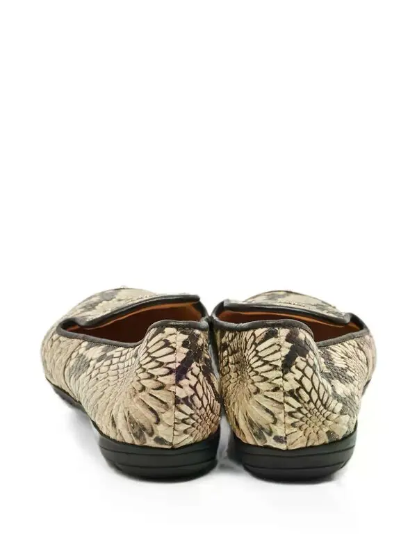 GIUSEPPE ZANOTTI Python-embossed Leather Slippers With Metal Toe Cap