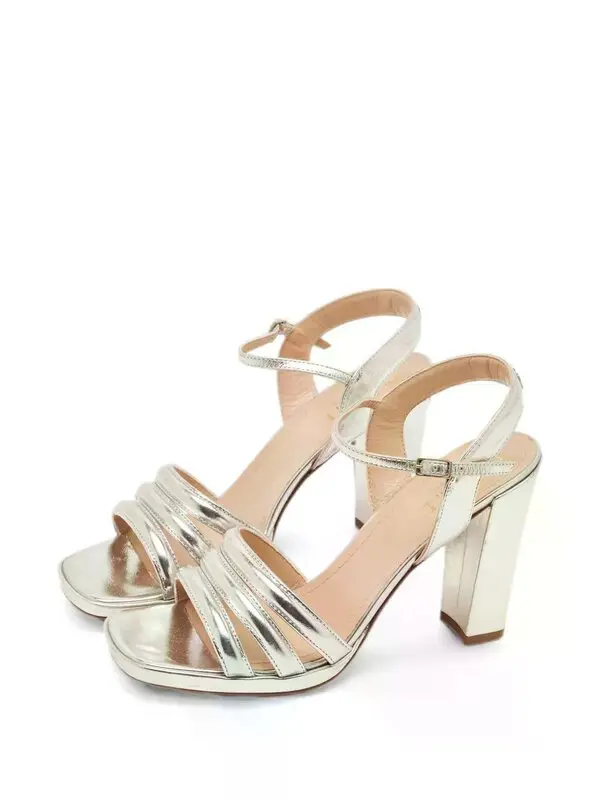 Dior Leather Block Heel Ankle Strap Sandals