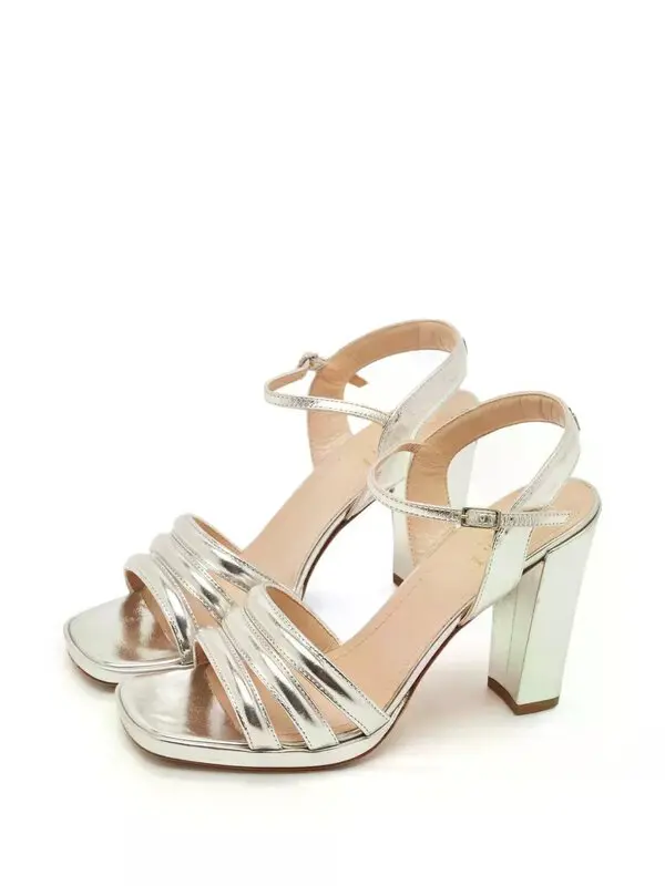 Dior Leather Block Heel Ankle Strap Sandals