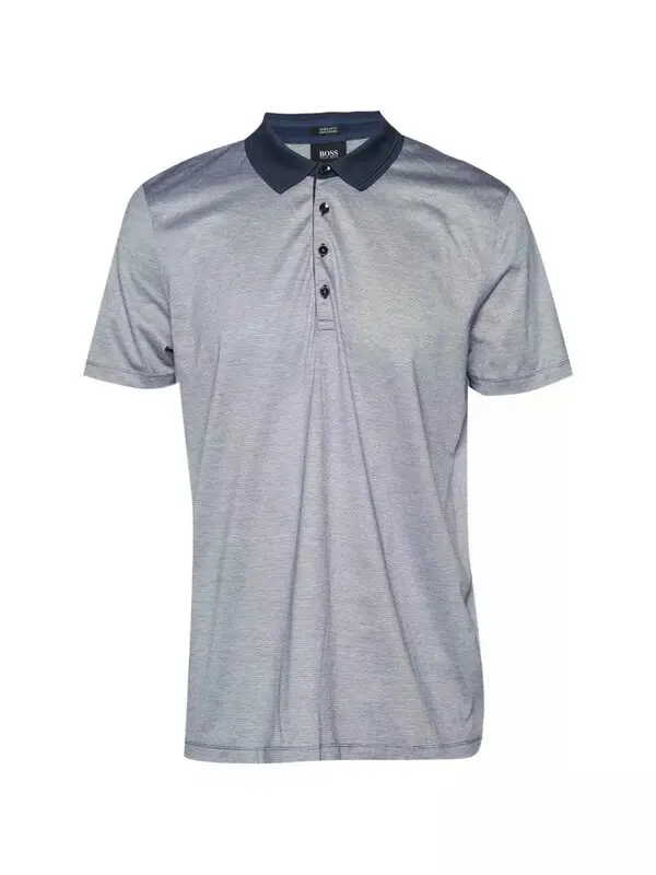 BOSS Striped Polo Shirt - Grey