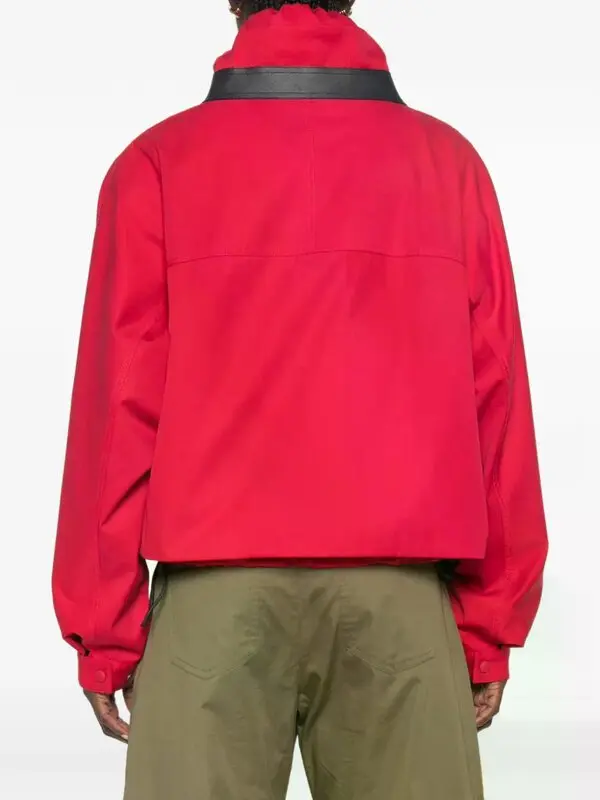 Loewe High Neck Zip-up Jacket With Leather Trims
