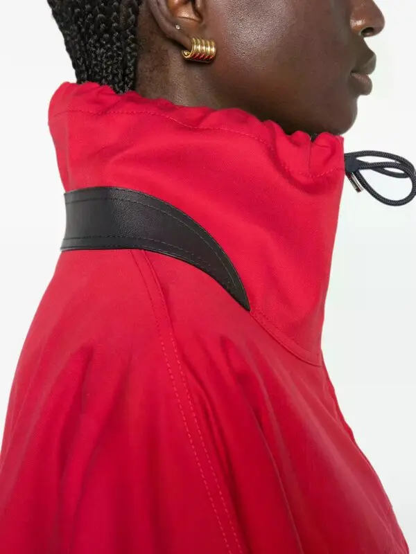 Loewe High Neck Zip-up Jacket With Leather Trims